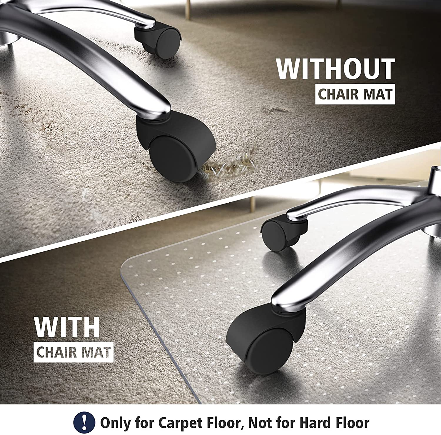 Premium Office Chair Mat Studded Clear Floor Mat for Rolling Chairs ...